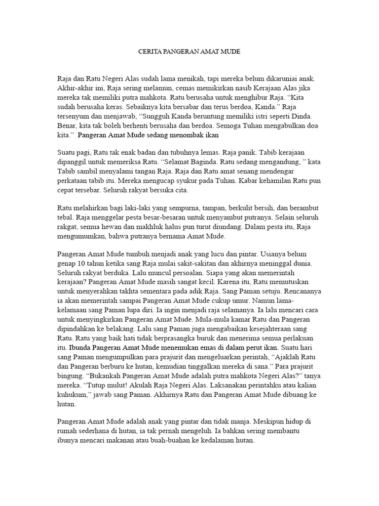 Kisah Pangeran Amat Mude | PDF