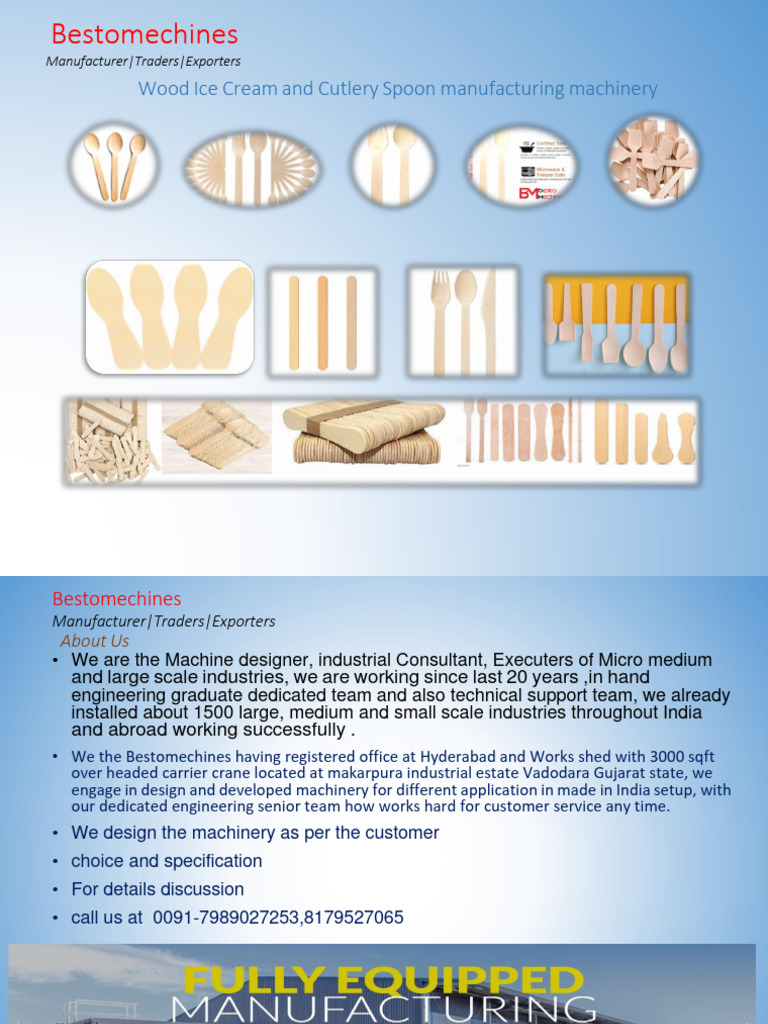 Automatic Wooden Cutlery Spoons Making Machine | PDF | Machines ...