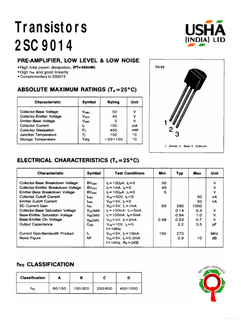 2SC9014 Datasheet | PDF