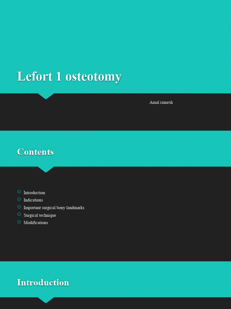 Lefort 1 Osteotomy | PDF | Musculoskeletal System | Skeletal System