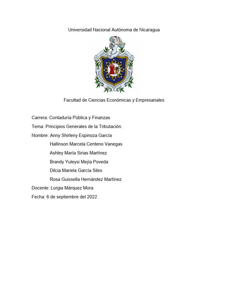 Principios Generales de La Tributacion | PDF | Impuestos | Constitución