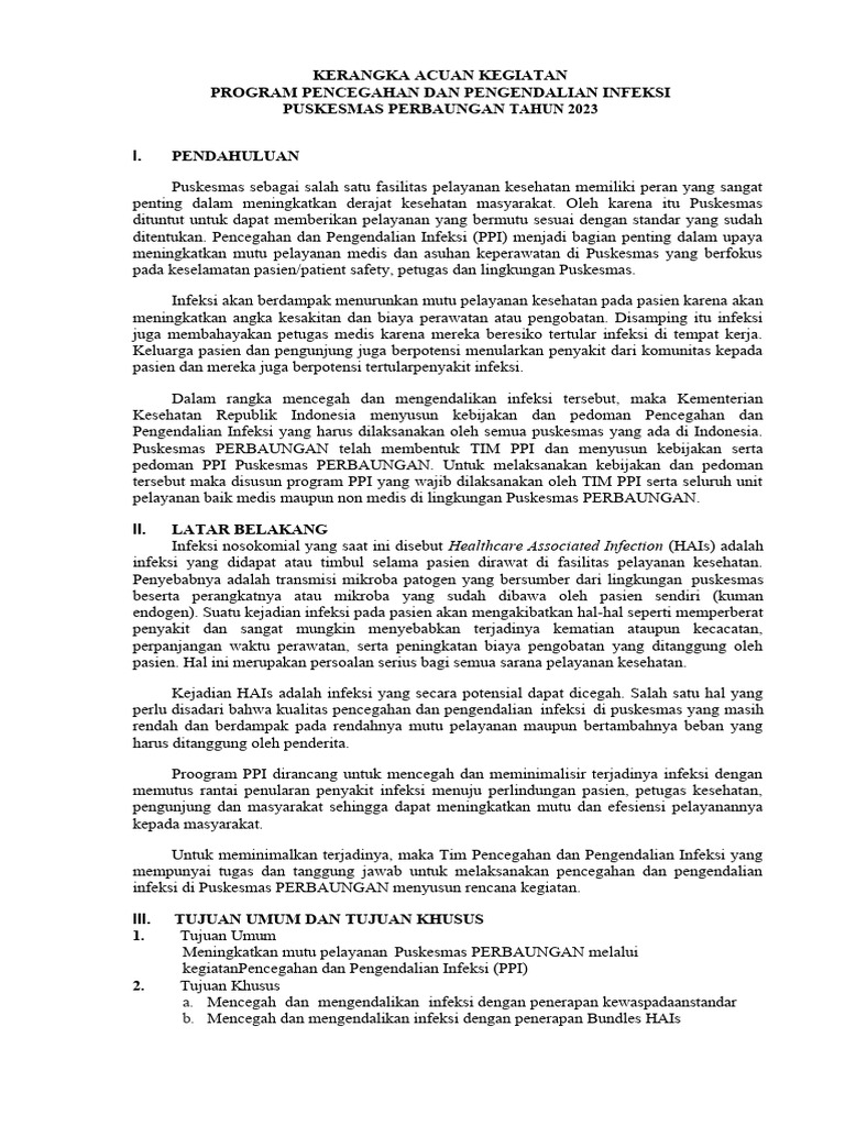 5 Ep-A Rencana Kerja (Kak) Ppi 2022 | PDF