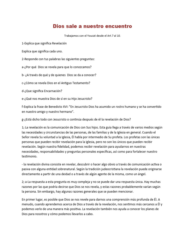 Revelación Divina y Jesucristo | PDF