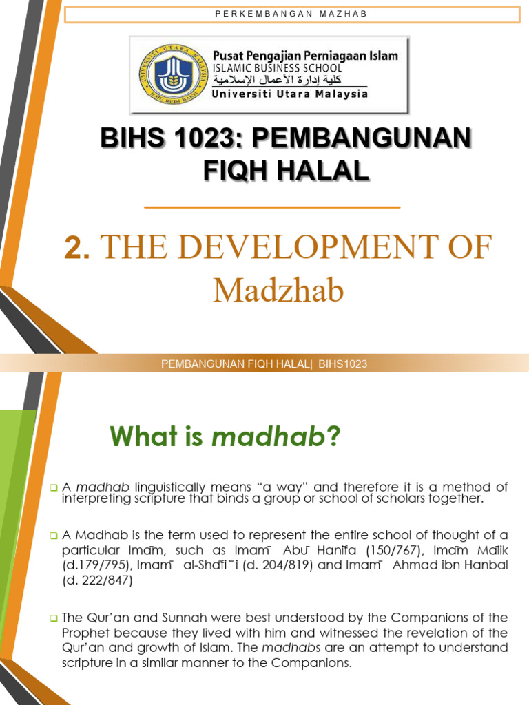 2. Topic 2_development of Mazhab_a231 | PDF