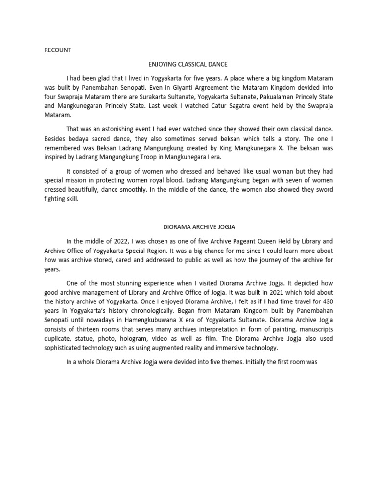 TEXT RECOUNT Story | PDF