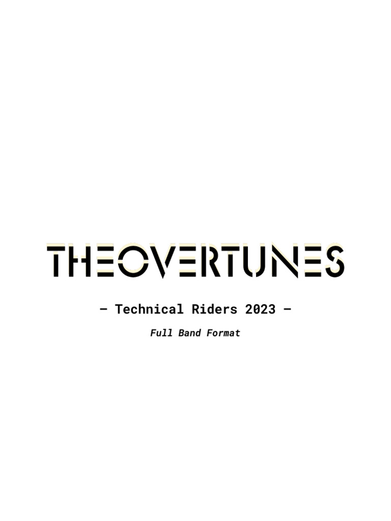 ToV Tech Riders - 2023 - Full Band Format | PDF | Sound Production ...