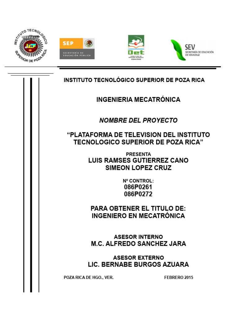 Plataforma de Television Del Instituto Tecnologico Superior de Poza ...