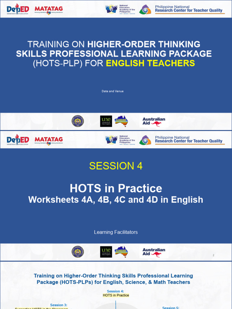 Jasmine Session 4D S4 - SD - HOTS in Practice - English | PDF