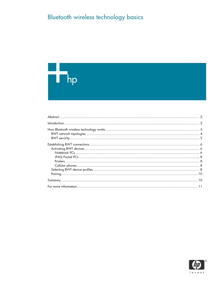 Bluetooth Wireless Technology Basics | PDF | Bluetooth | Personal ...