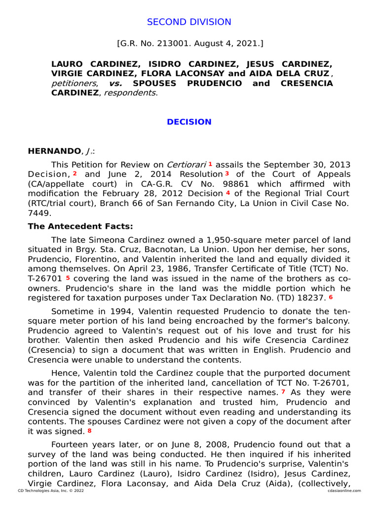 2021 Cardinez - v. - Spouses - Cardinez20220416 12 1xevw74 | PDF | Deed ...