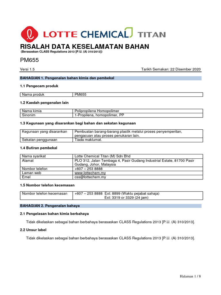 Sds Pm655 Malay Pdf