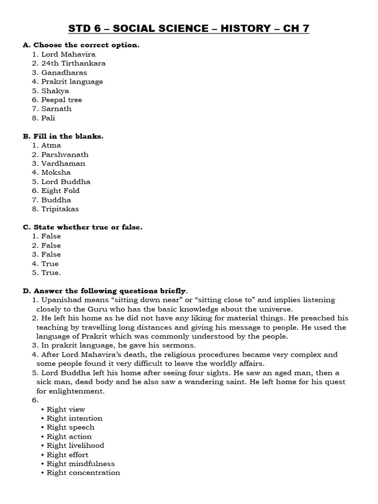 Std 6 – Social Science – History – Ch 7 | PDF