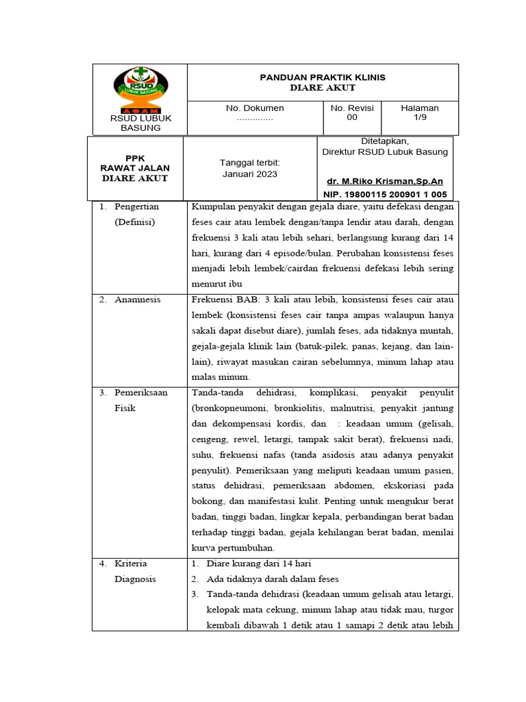 PPK Diare Akut | PDF