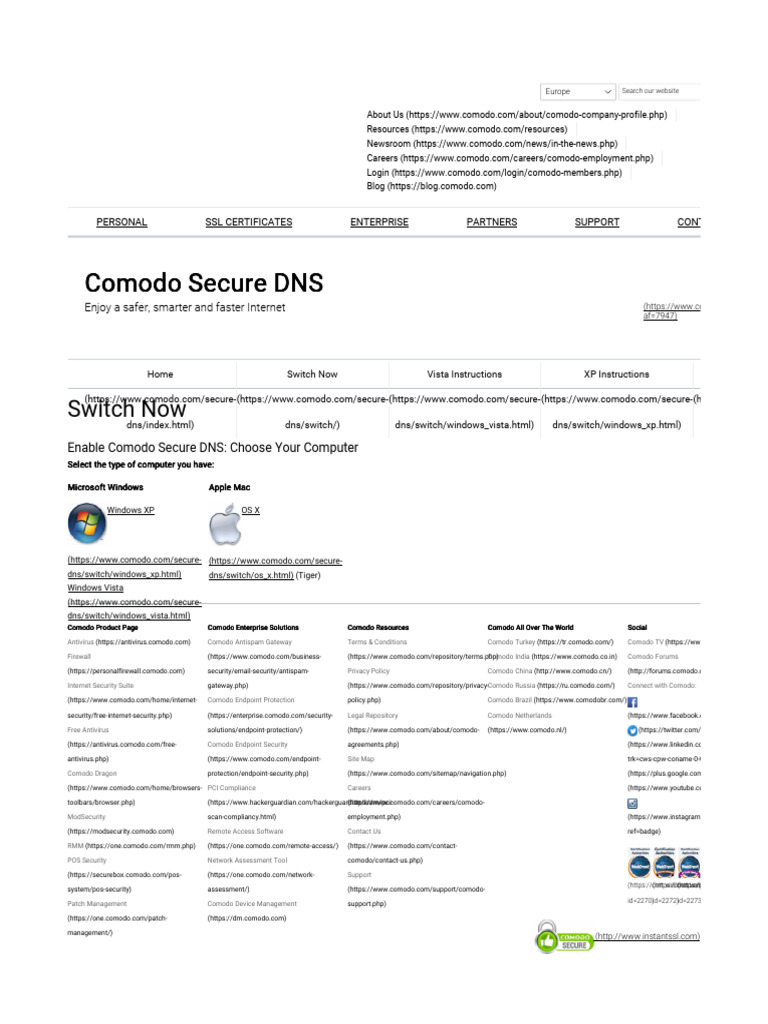 Enable Comodo Secure DNS On Windows & Apple Mac | PDF | Microsoft Windows | Antivirus Software