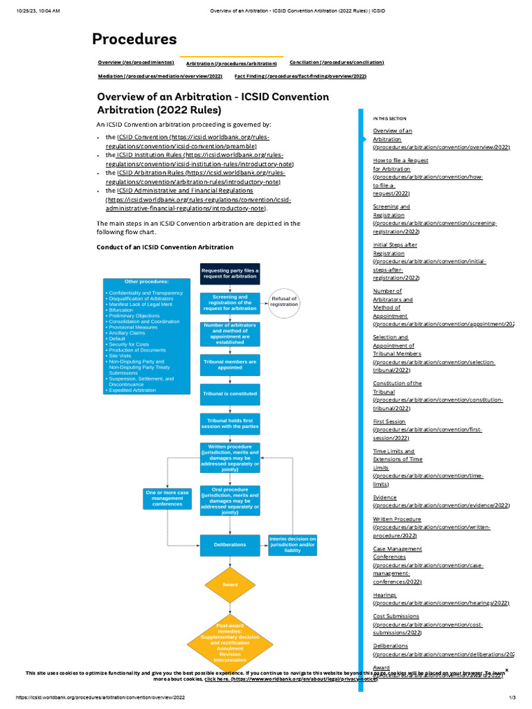 1 - Overview of An Arbitration - ICSID Convention Arbitration (2022 Rules) - ICSID | PDF ...