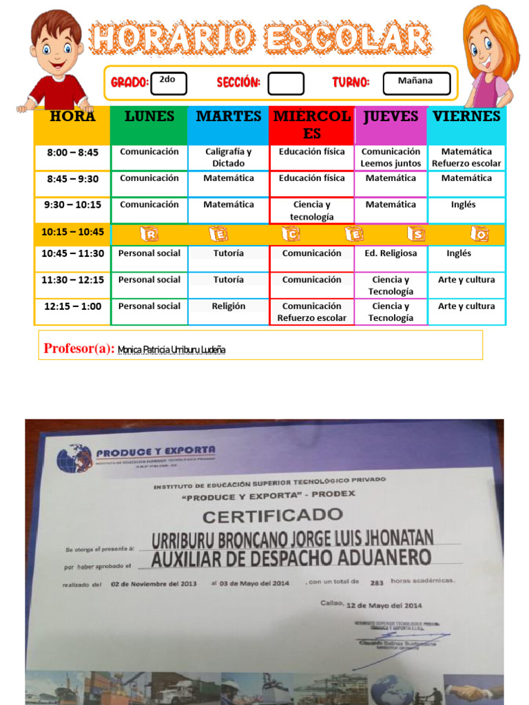 Comparto 'HORARIO-2' Contigo | PDF