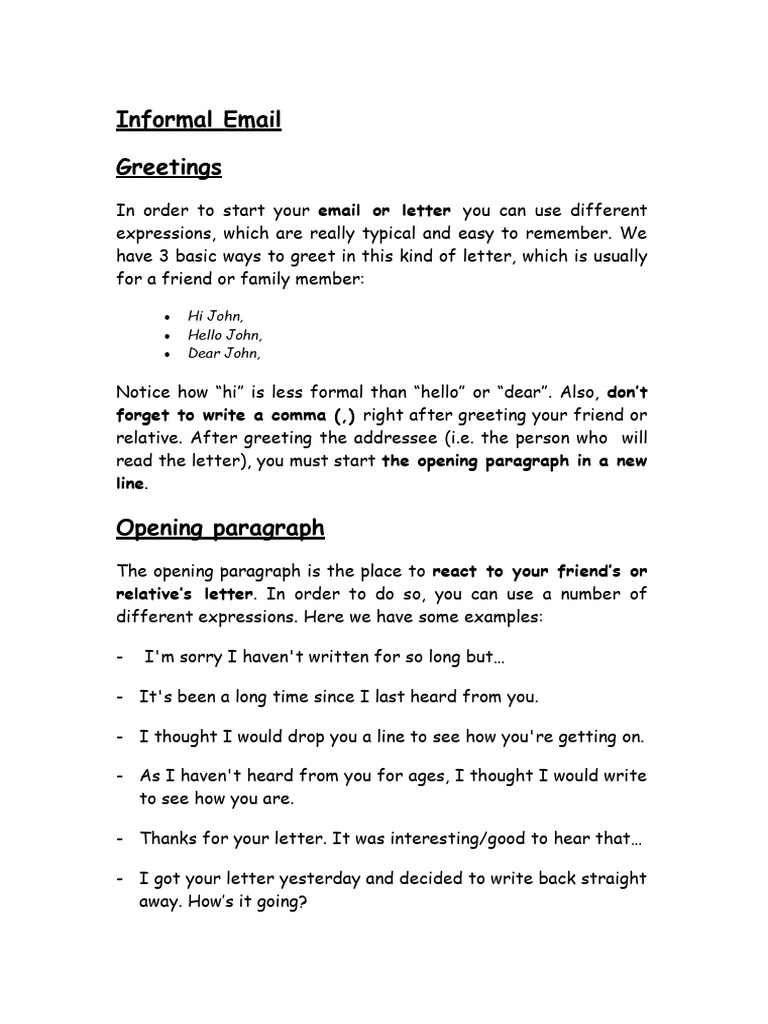 Informal Email | PDF