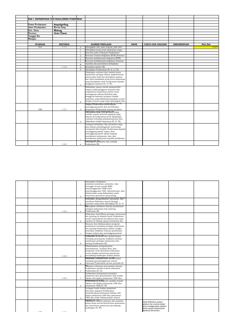 FORM PENILAIAN TPCB | PDF