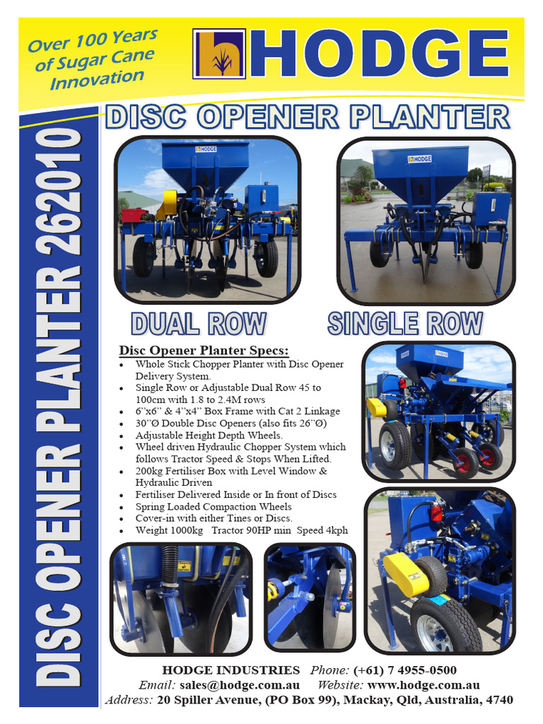 Disc Opener Planter Specs | PDF