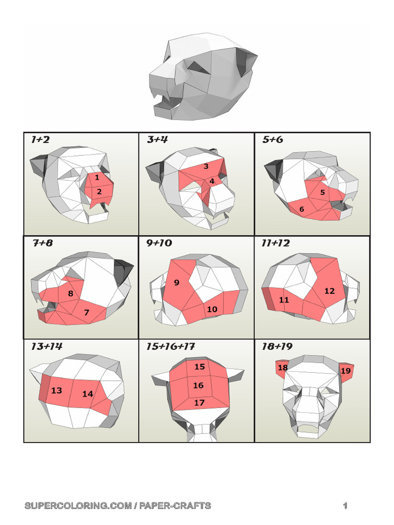 Puma Head Paper Crafts | PDF