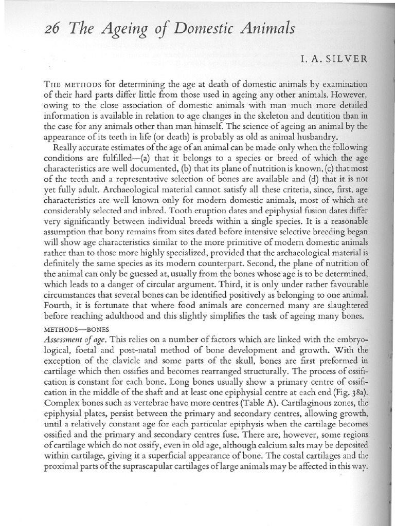 Silver - 1963 - The Ageing of Domestic Animals | PDF