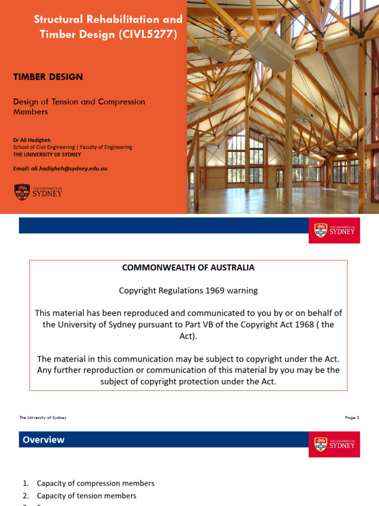 CIVL5277 Lecture 8 - Design of Tension and Compression Members | PDF | Buckling | Truss
