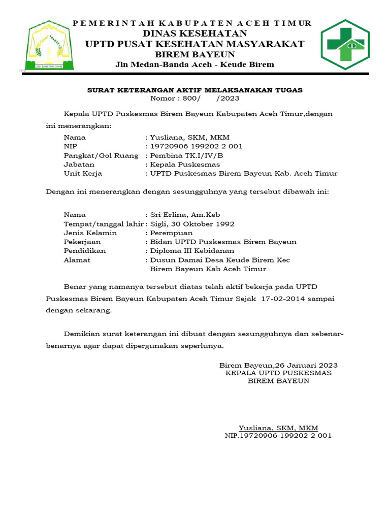 Surat Aktif JKN 2023 | PDF