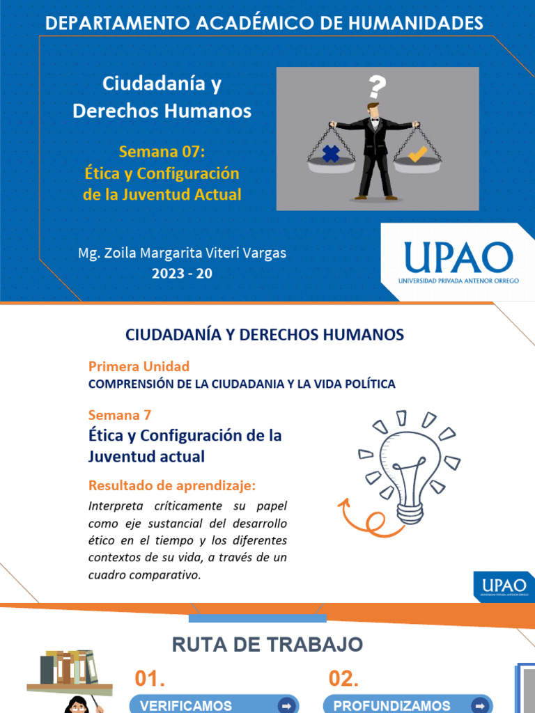 s7 PPT CC - DDHH Ética y Config. Juv. | PDF