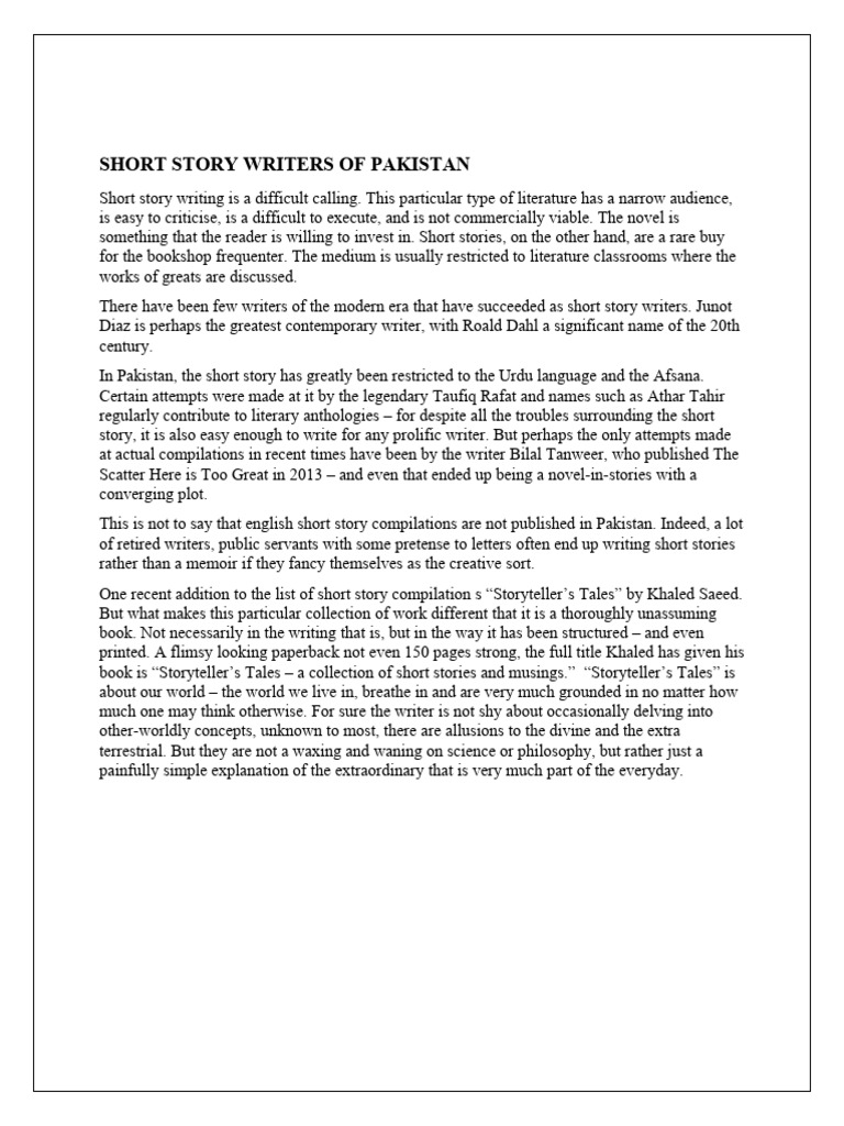 Toaz - Info Short Story Writers of Pakistan PR | PDF