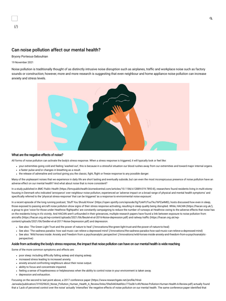 Can Noise Pollution Effect Our Mental Health - MHT | PDF | Stress ...