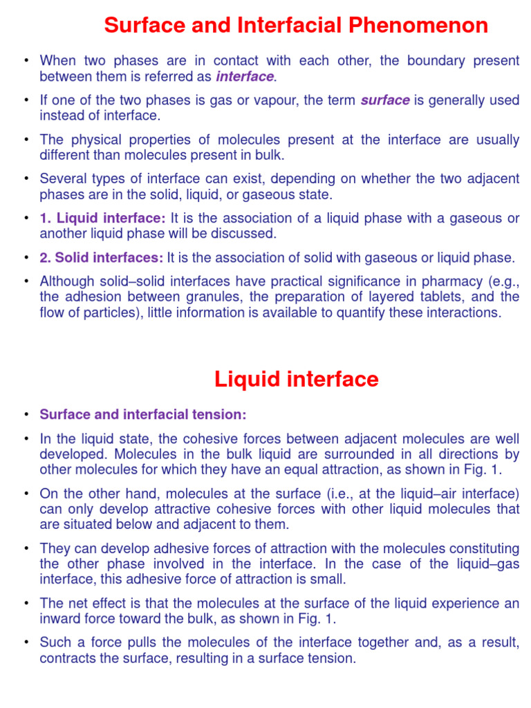 Surface & Interfacial Phenomenon | PDF | Adsorption | Surfactant