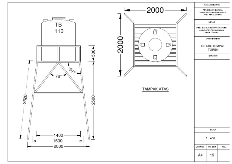 Tampak Atas: Detail Tempat Toren | PDF