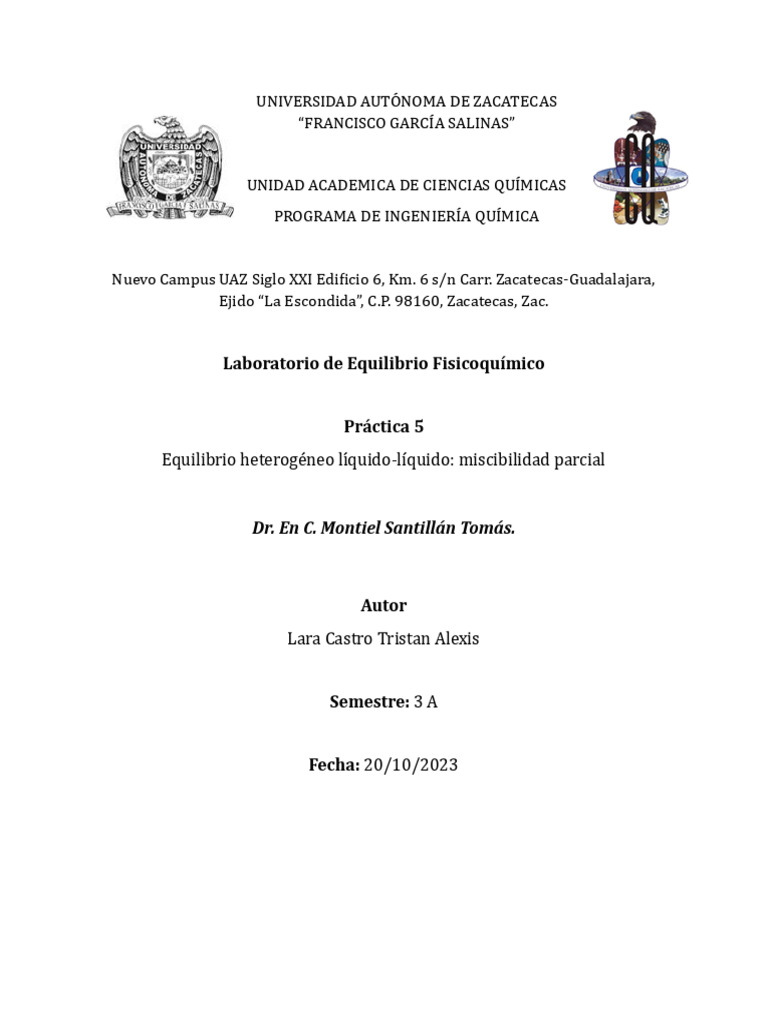 Equilibrio Heterogéneo Líquido-Líquido | PDF