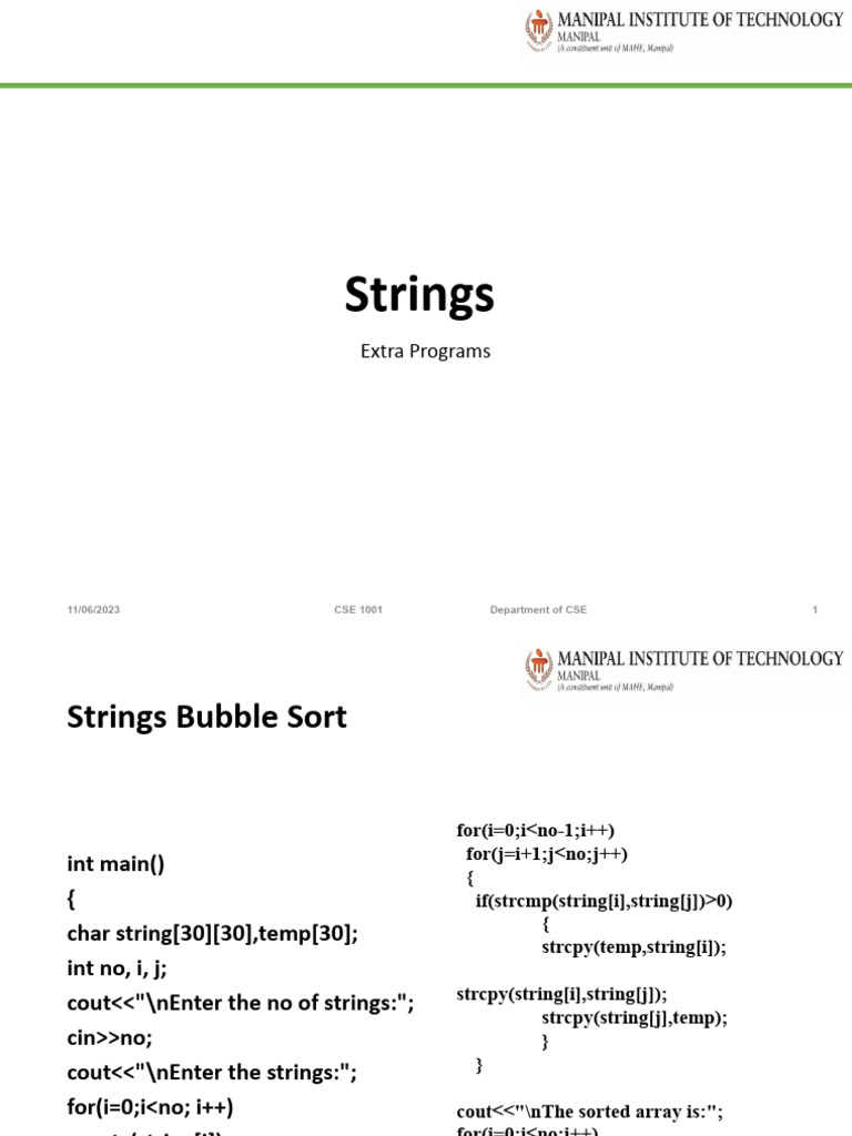 Strings Extra Pdf Computer Programming String Computer Science 