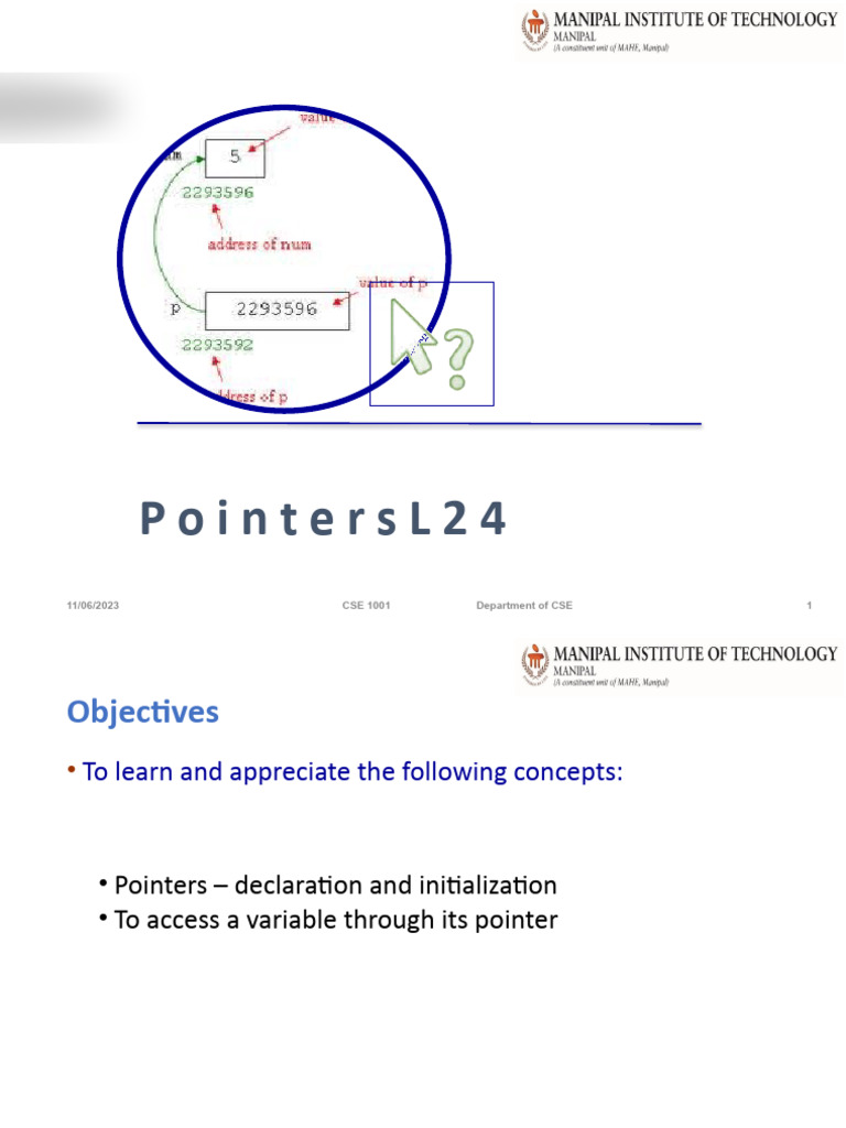 L24 Pointer Basics Pdf Pointer Computer Programming Variable Computer Science 6544