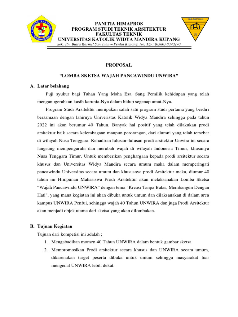 PROPOSAL LOMBA SKETSA Fix | PDF