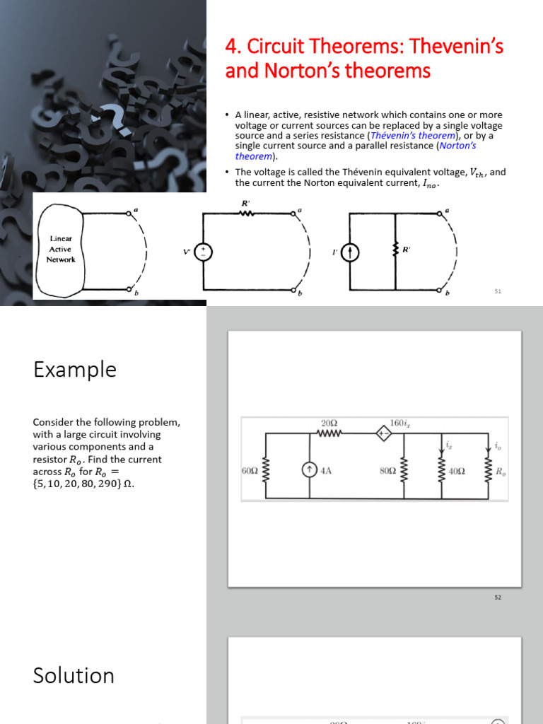 Circuit Theorems Pdf Electrical Network Electrical Engineering