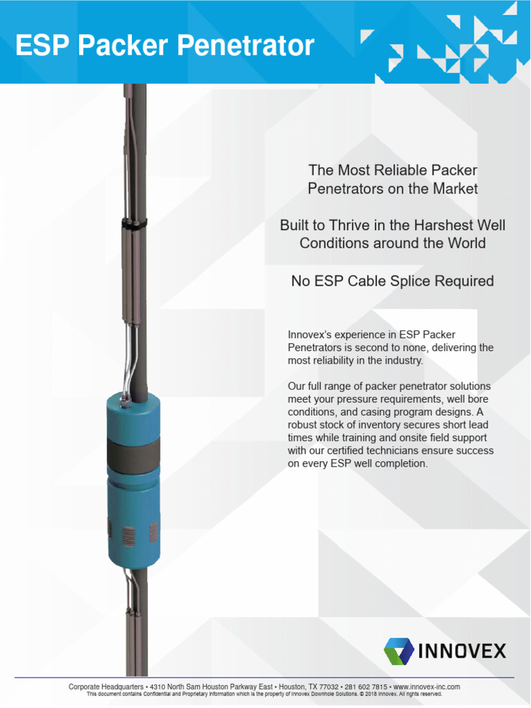 Innovex ESP Packer Penetrator Solutions | PDF | Manufactured Goods