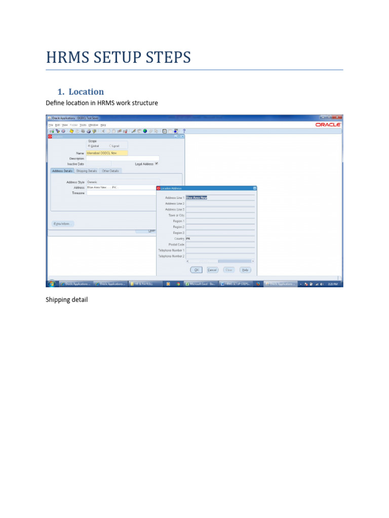 HRMS Setup Steps-Sajjad | PDF