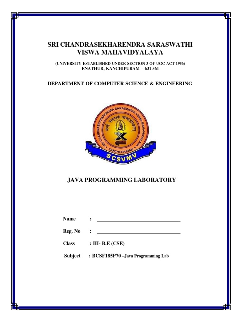 Java Lab Record Pdf Java Programming Language Software