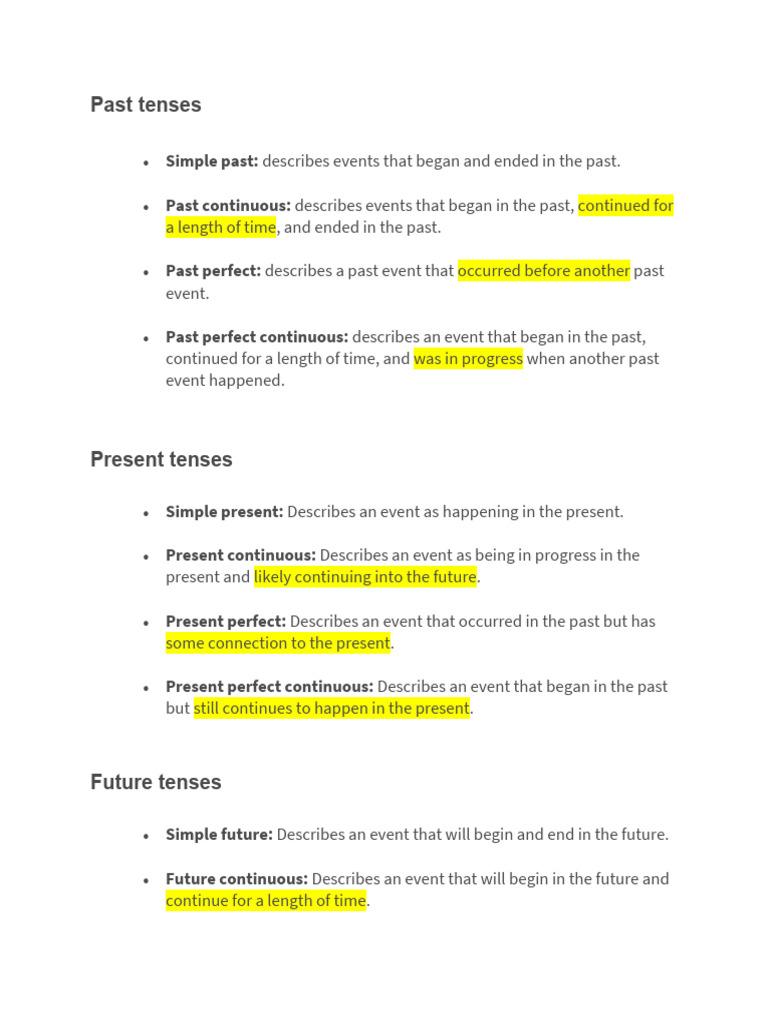12 Tenses | PDF