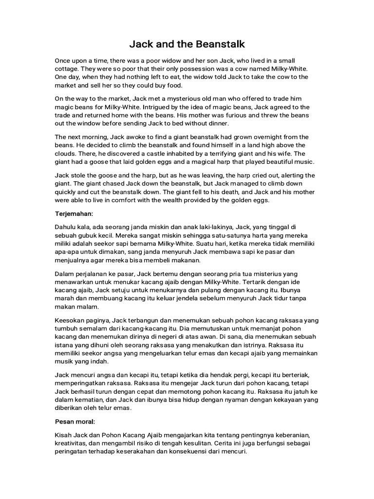 Jack and The Beanstalk | PDF