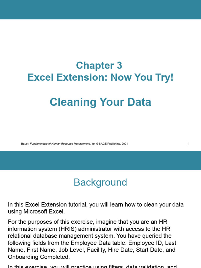 Bauer Chapter 3 - Excel Extension 1 | PDF