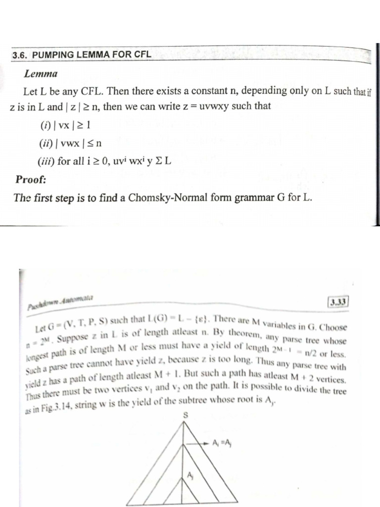 PUMPING LEMMA CF Language | PDF