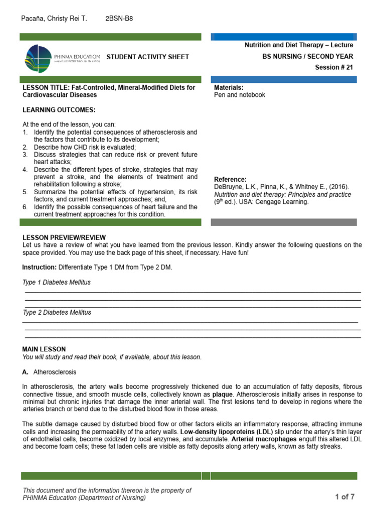 Crawford Nutri Sas 21 | PDF | Coronary Artery Disease | Atherosclerosis