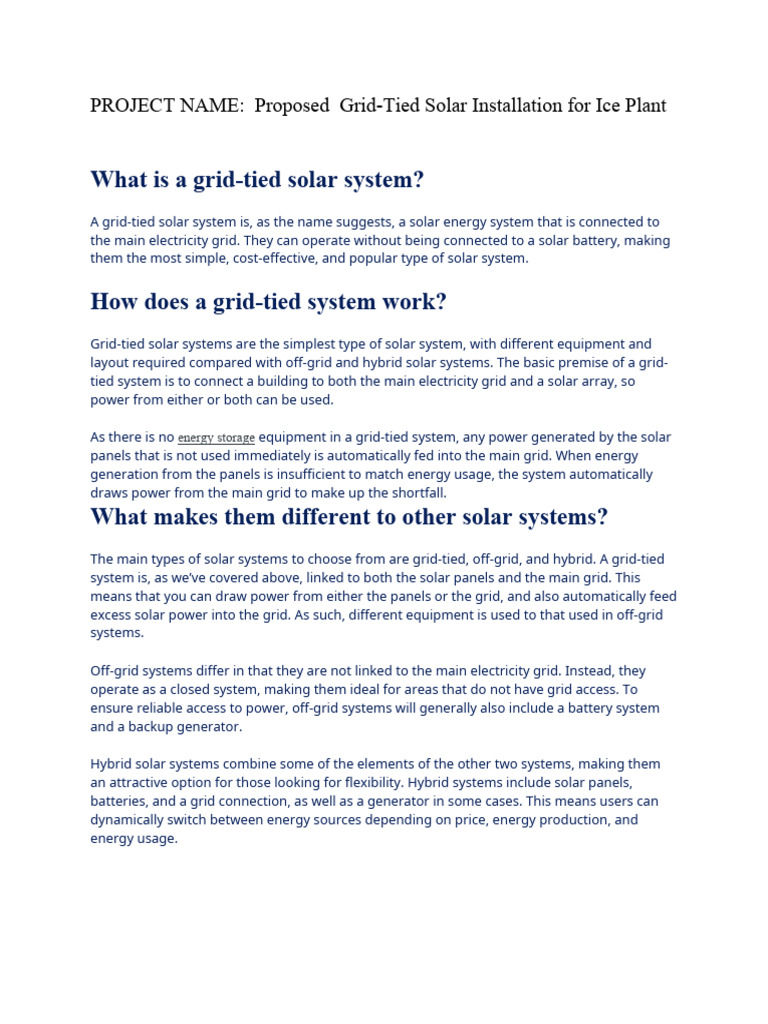 Iceplant Project Proposal | PDF | Solar Power | Electrical Grid