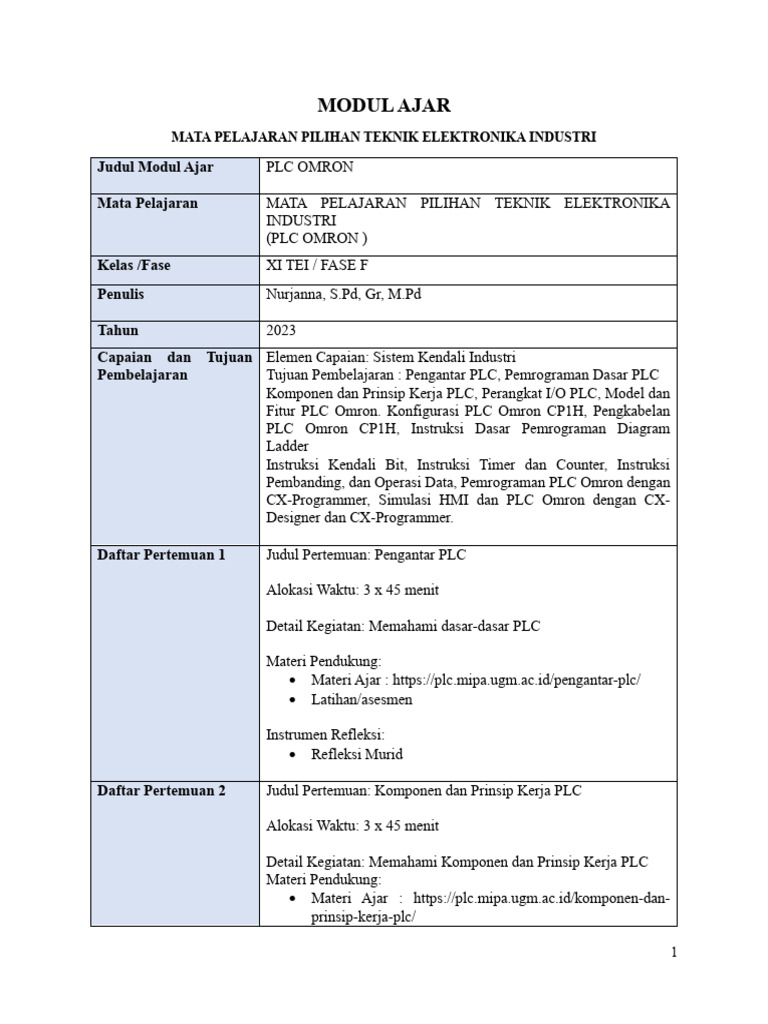 Modul Ajar Xi Tei 1 | PDF