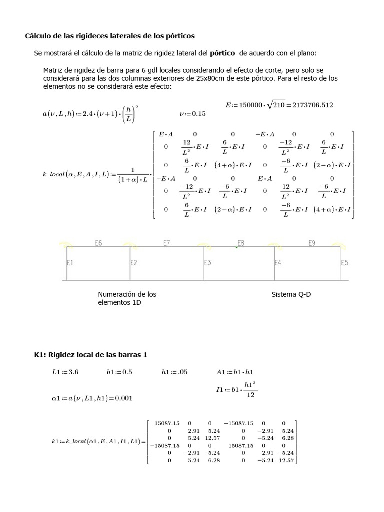 Matriz de Rigidez | PDF | Matriz (Matemáticas) | Ecuaciones
