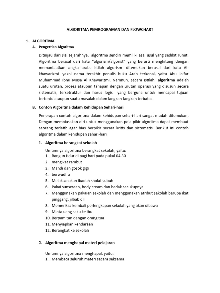 ALGORITMA PEMROGRAMAN DAN FLOWCHART | PDF