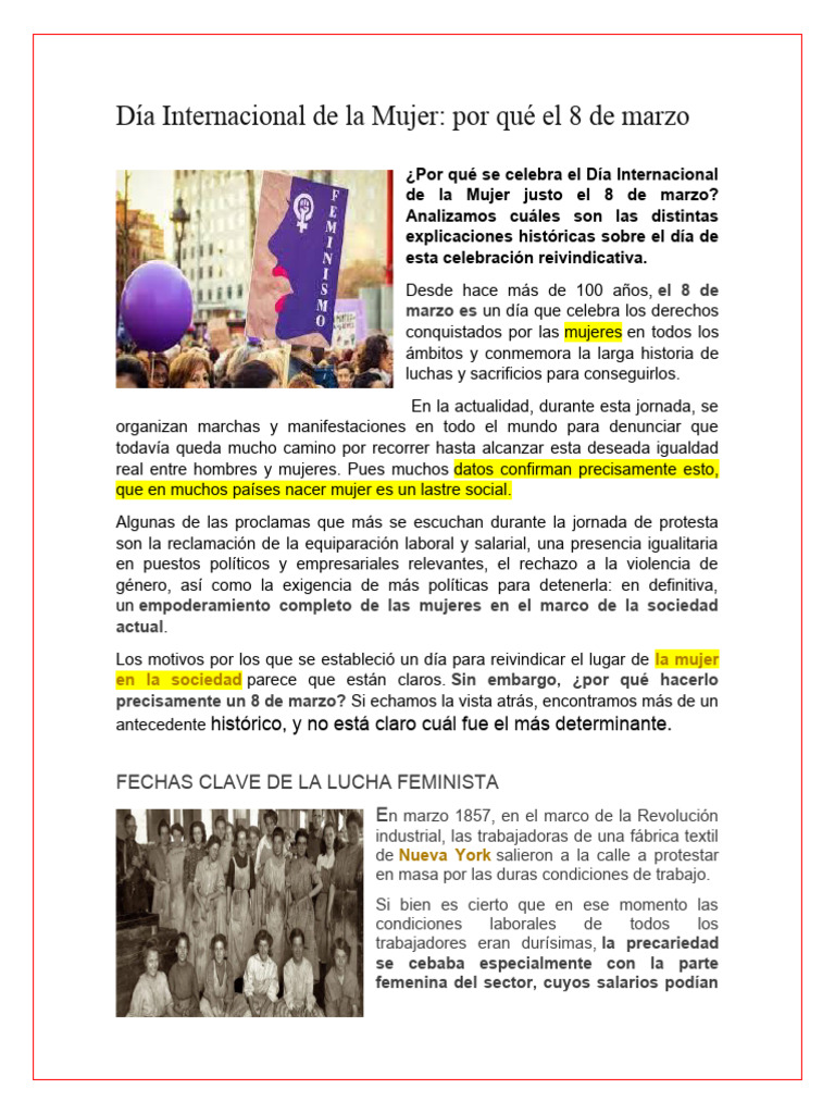 Día Internacional de La Mujer | PDF